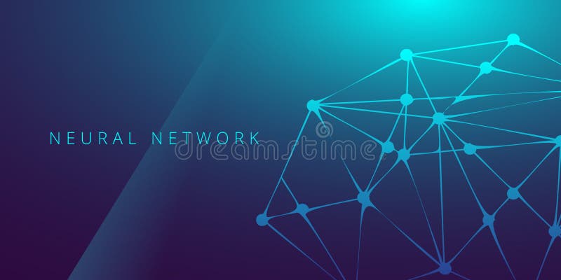 Template for a Horizontal Banner with a Neural Network Image. Stock ...