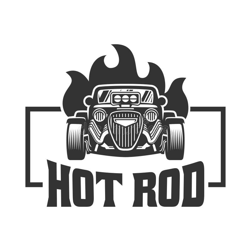 Hot Rod Car Logo, HotRod Vector Emblem, Vector Hot Rod Car Logo Stock ...
