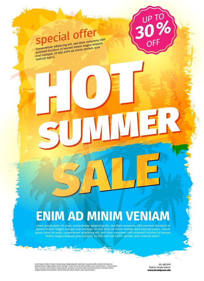 Template for HOT SUMMER SALE with Sample Text Stock Vector ...