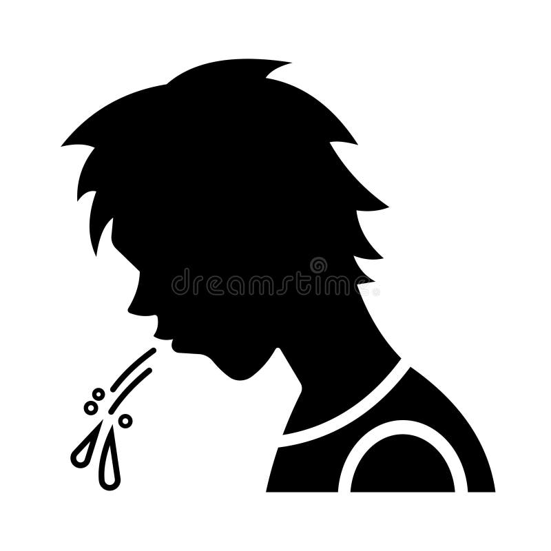Man Silhouette Spitting Vector Icon Stock Illustration - Illustration ...