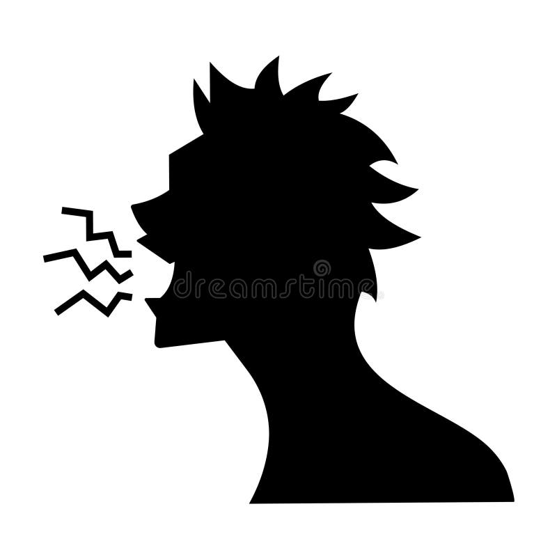 Man Shouting Vector Silhouette Stock Vector - Illustration of human ...
