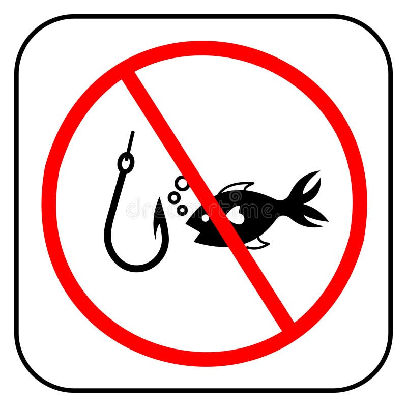 No Fishing Vector Icon Sign Stock Vector - Illustration of icon, design ...