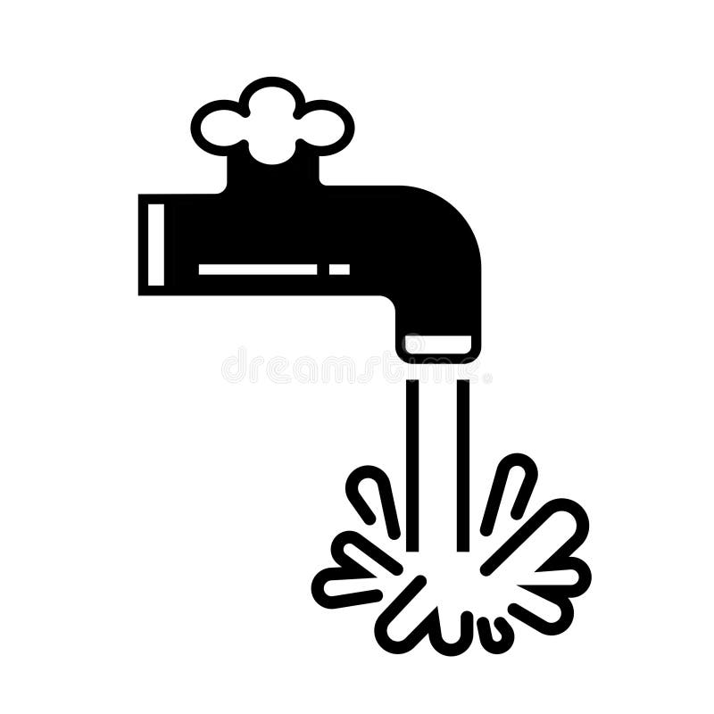 Water Faucet Vector Icon Sign Stock Vector - Illustration of clean ...