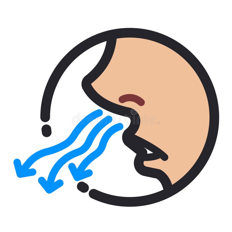 Exhale Colorful Vector Icon Stock Vector - Illustration of drawing ...