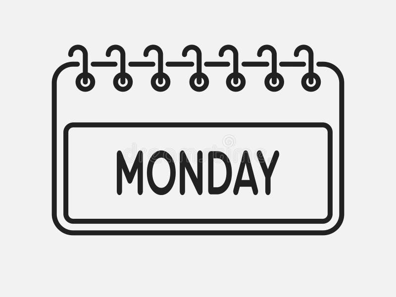 Template Icon Page Calendar, Day of Week Monday Stock Vector ...