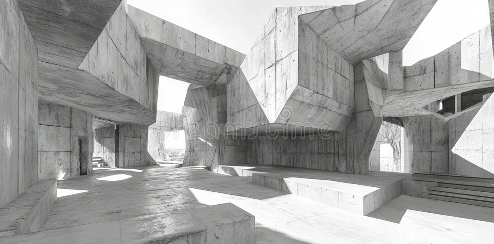 Template for an Industrial Interior Background Featuring a Modern ...