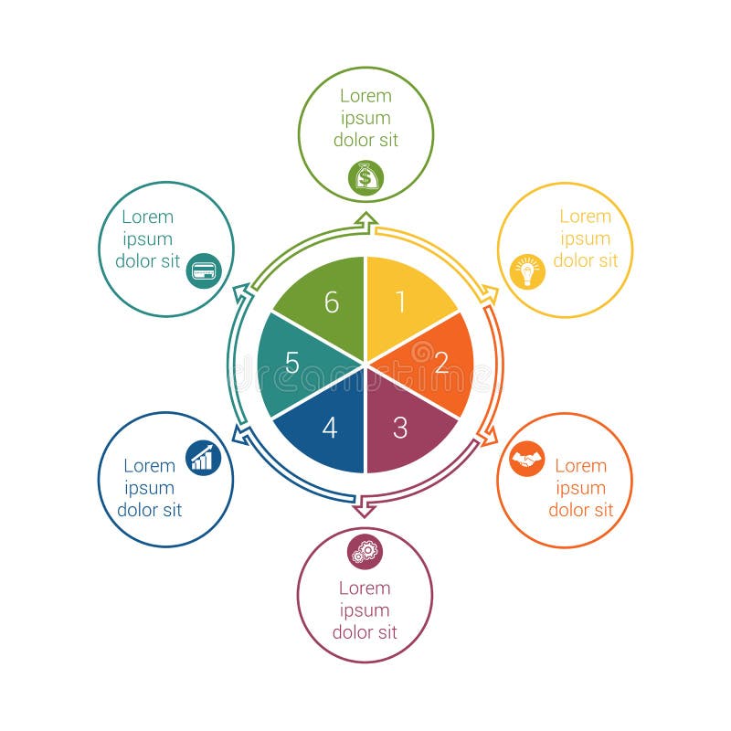 Diagram 6 Cyclic Processes, Step by Step, Colorful Circles in a Stock ... Diagram 6 Cyclic Processes, Step by Step, Colorful Circles in a Stock ...
