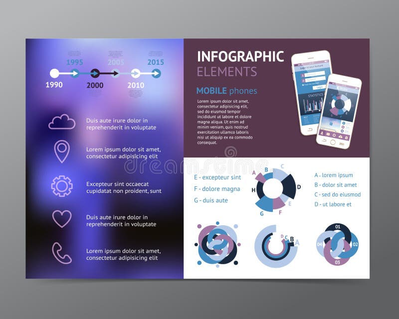 Template with Infographic Elements and Phones Stock Vector ...
