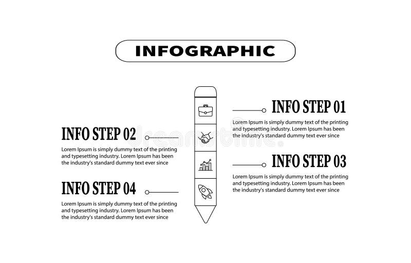 The Template Infographic Features a Four-element Vector Design ...
