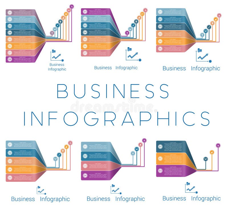 Template Infographic Lines of the Lines with the Prospect of 3,4,5,6,7 ...