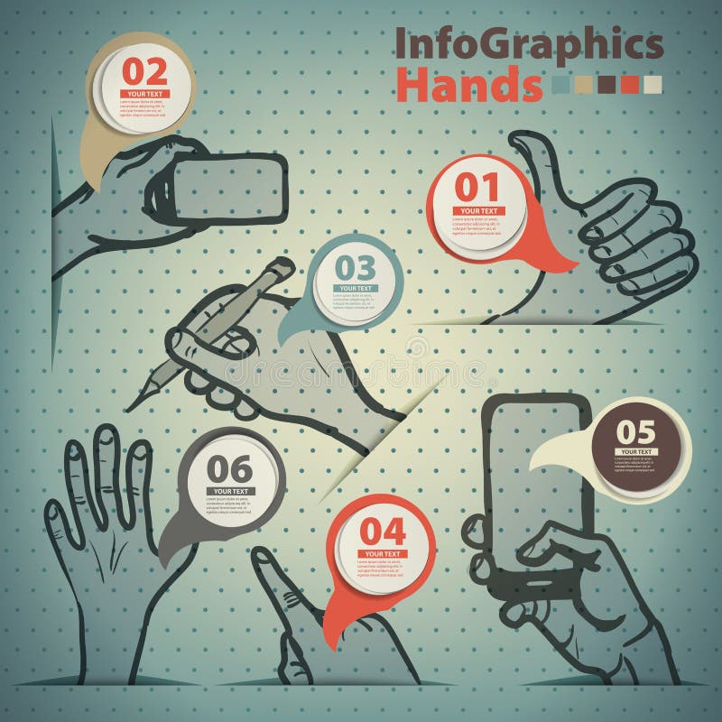 Template Infographic on the Prevalence of Hand Gestures Stock Vector ...