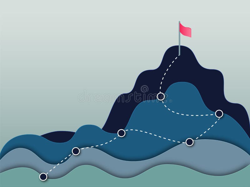 Roadmap Concept with Milestones. Paper Cut Vector Illustration of ...