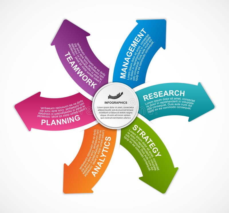 Template Infographics with Arrows in a Circle. Can Be Used for Business ...