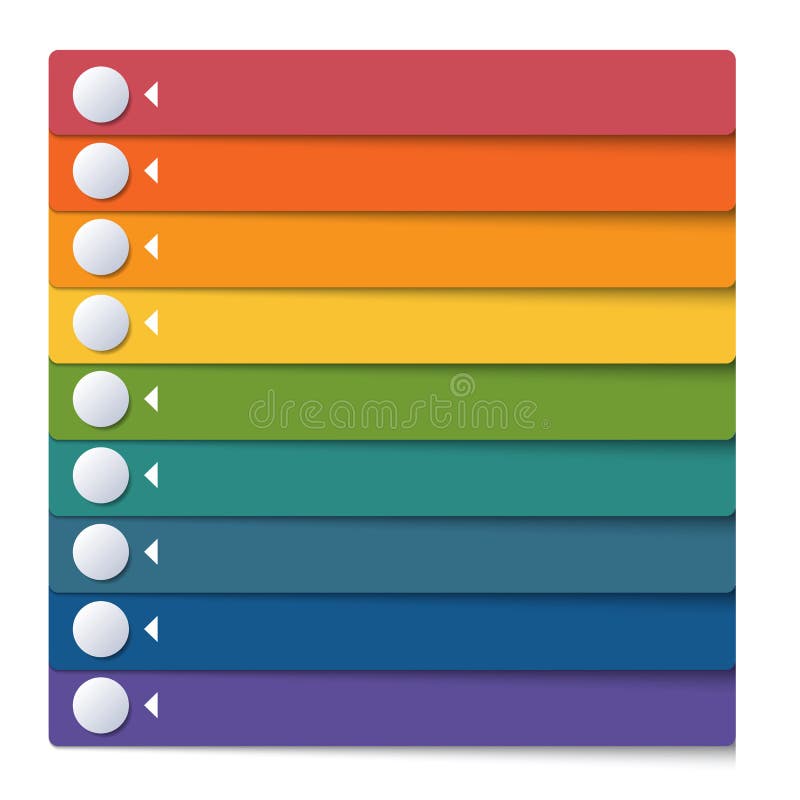 Template for Infographics from Color Strips for 9 Options for Banner ...
