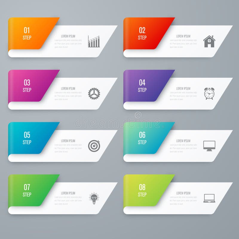 Infographic Design Template Eight Option. Stock Vector - Illustration ...