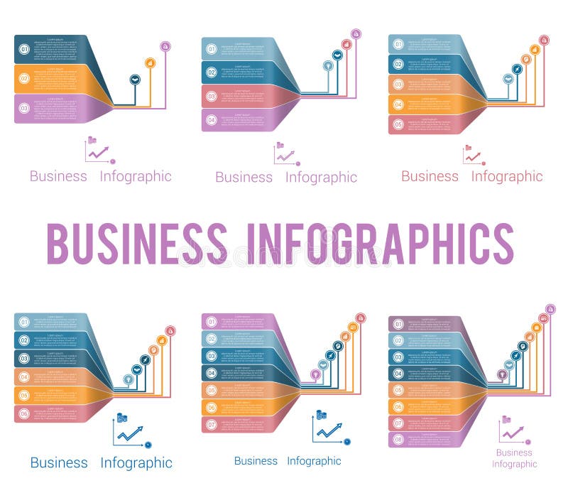 Template for Infographics from Colourful Lines in Shape Semicircle on ...