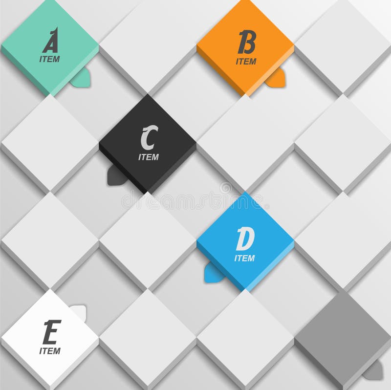 Template Infographics Three-dimensional Squares Data Stock Vector ...
