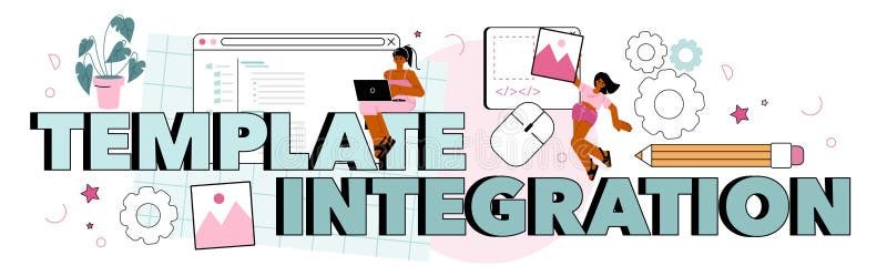 Template Integration Typographic Header. Website Constructing Stock ...