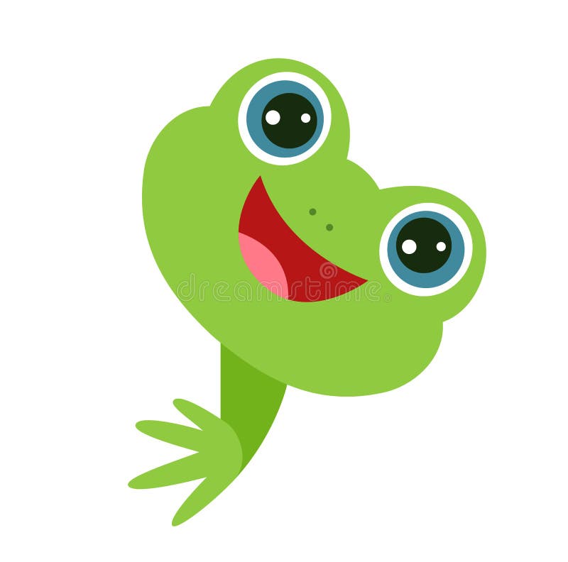 Template of Joyful Frog Face. Vector Illustration. Cartoon Slyle Stock ...