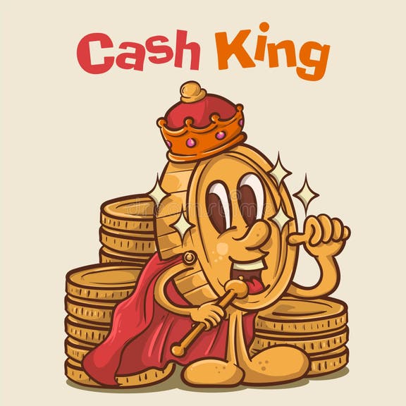 Cash King. Rich Guy Shine Coin Mascot Concept.vintage Style Money ...