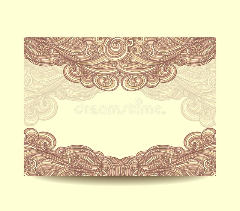 Template Label with Abstract Wave in Beige Stock Vector - Illustration ...