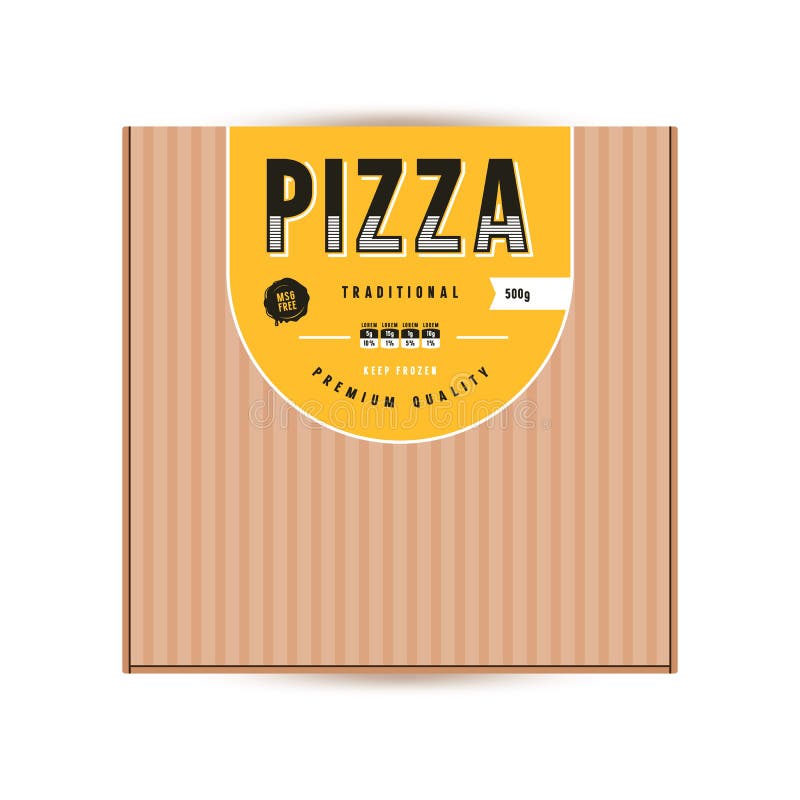 Label Design for Box of Pizza in Western Style Stock Vector ...