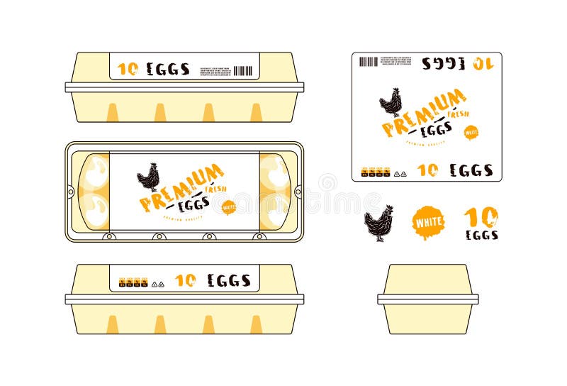 Template Label for Egg Packaging Stock Vector - Illustration of craft ...