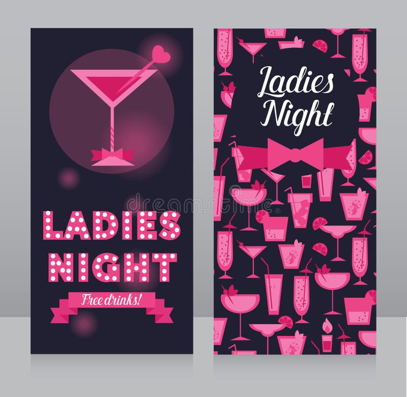 Template for Ladies Night Party with Beautiful Girl Drinking Margarita ...