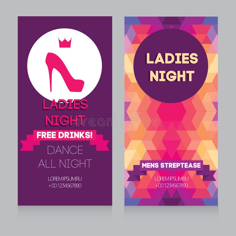 Template for Ladies Night Party Invitation Stock Vector - Illustration ...