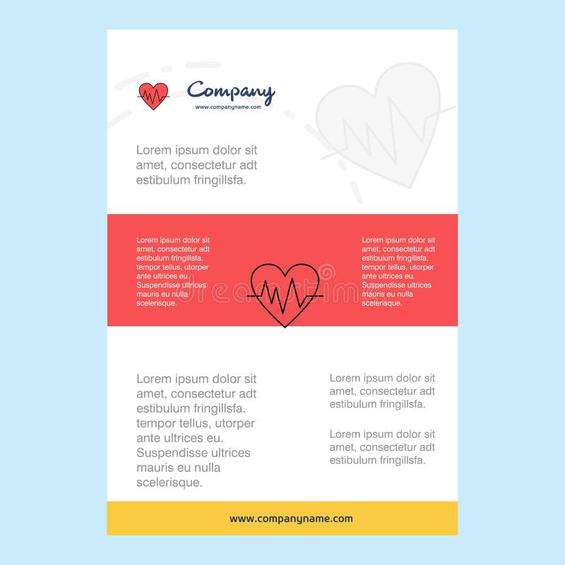 Template Layout for Heart Ecg Comany Profile ,annual Report ...