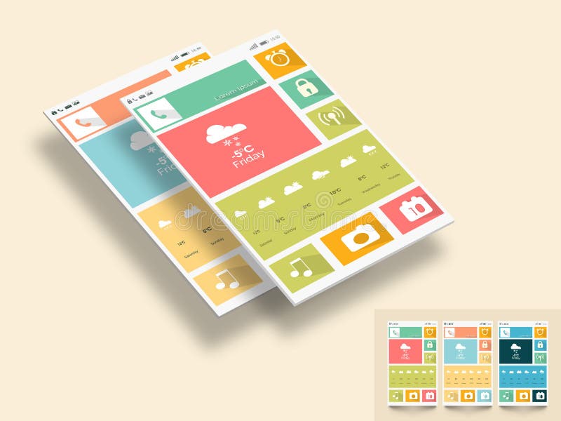 Template or Layout for Mobile User Interface. Stock Illustration ...