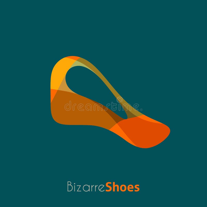 Template of Logo with Abstract Bizarre Shoe Stock Vector - Illustration ...