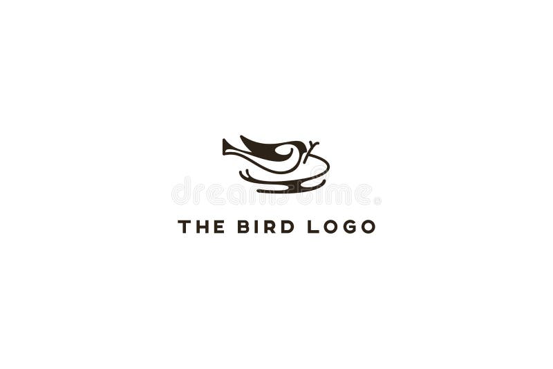 Template Logo with Bird that Build Nest Stock Vector - Illustration of ...