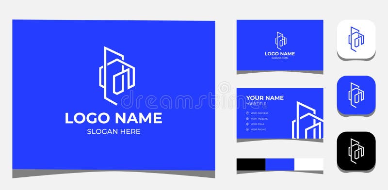 Shape Building Business Logo Stock Vector - Illustration of blue, home ...