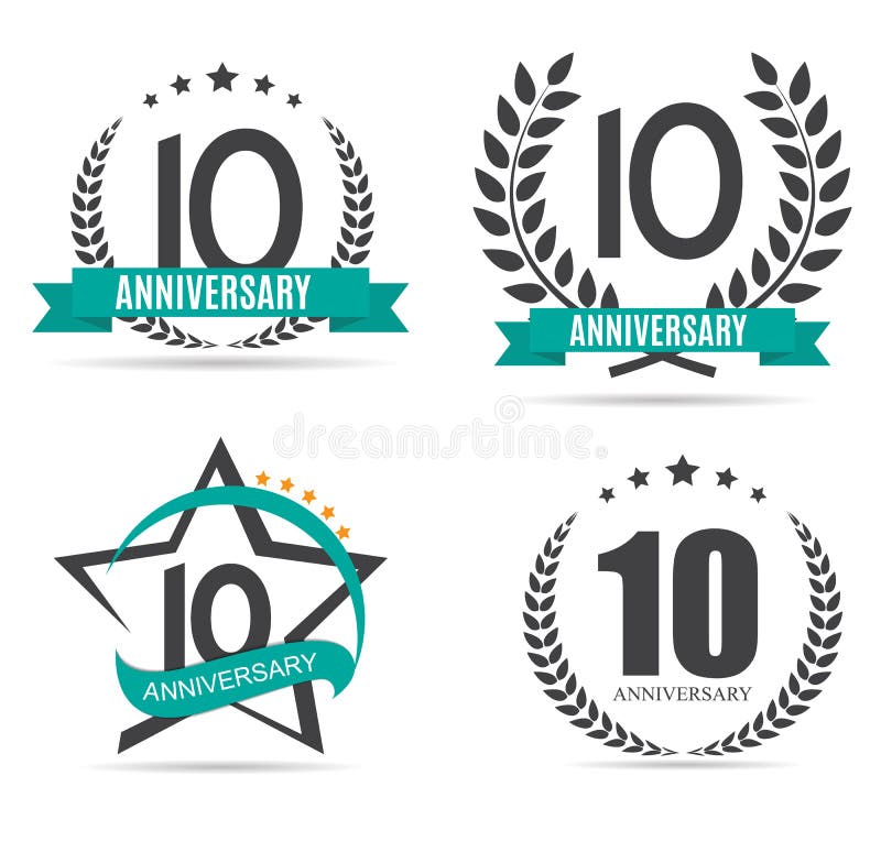Template Logo 10 Years Anniversary Set Vector Illustration Stock Vector ...