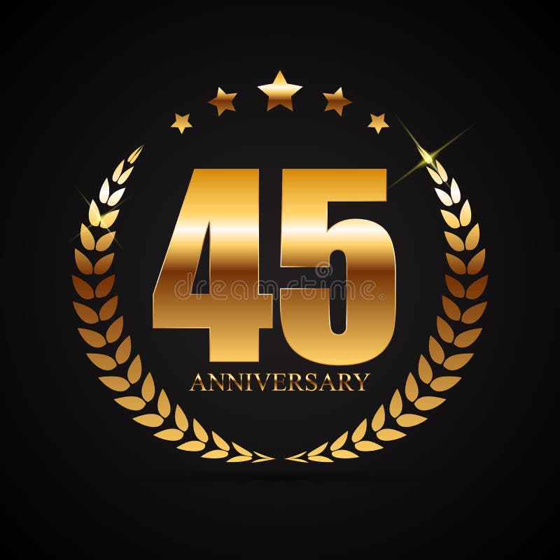 Template Logo 45 Years Anniversary Vector Illustration Stock Vector ...