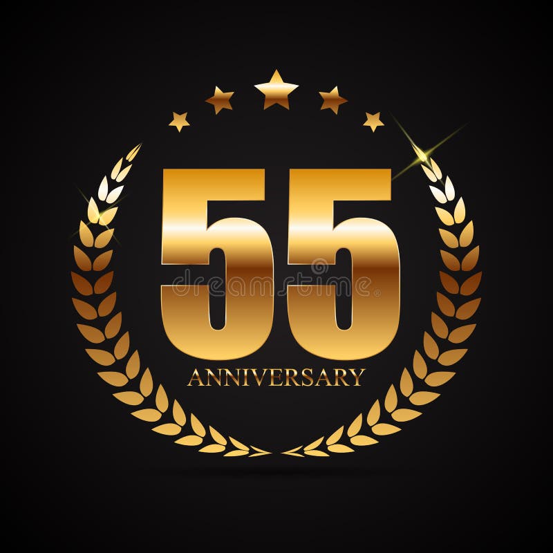 Template Logo 55 Years Anniversary Vector Illustration Stock Vector ...