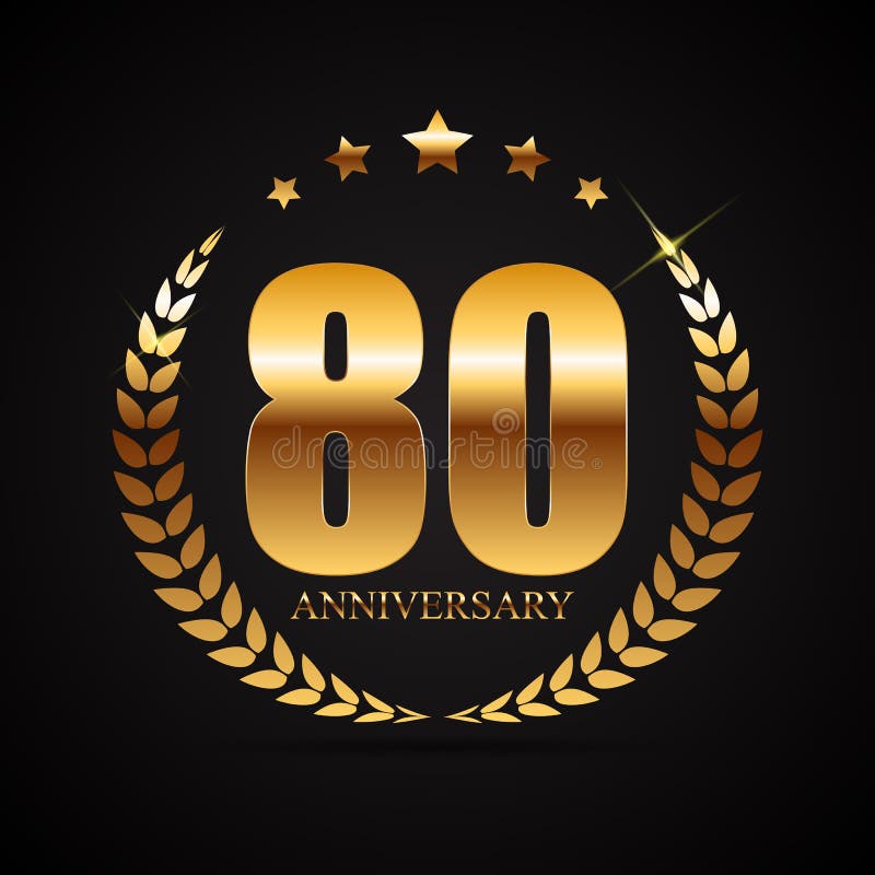 Template Logo 80 Years Anniversary Vector Illustration Stock Vector ...