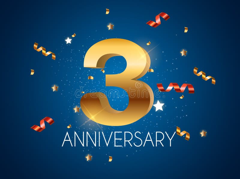 Template Logo 3 Years Anniversary Vector Illustration Stock Vector ...