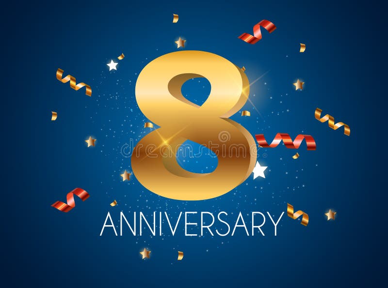 Template Logo 8 Years Anniversary Vector Illustration Stock Vector ...