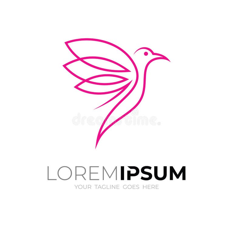 Bird Logo with Line Design Template Stock Vector - Illustration of flat ...