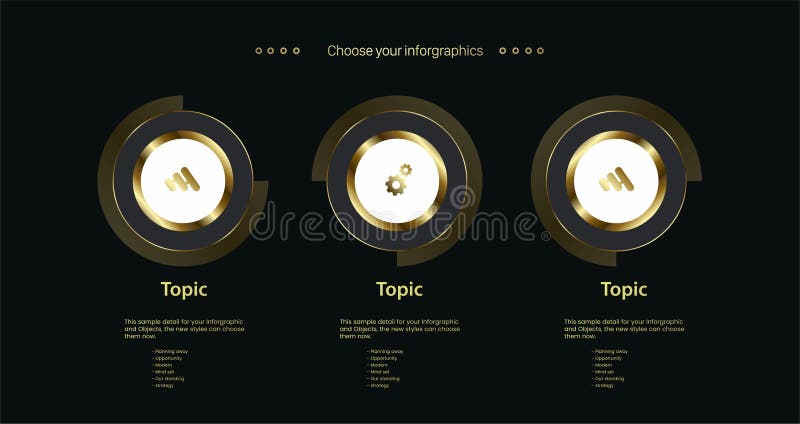 Gold infographic template stock vector. Illustration of template ...