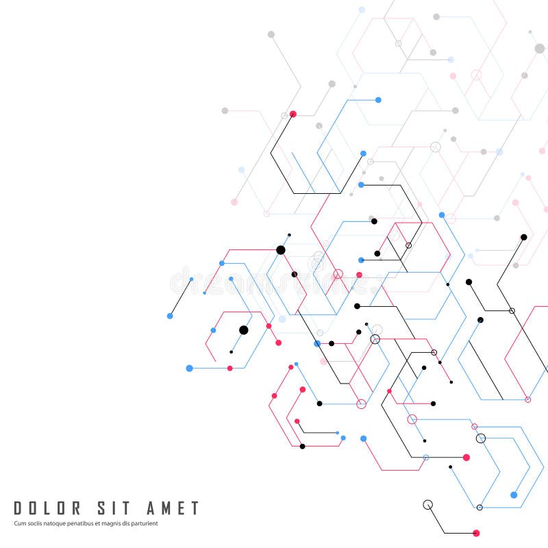 Template for Medical Design. Abstract Science Connect Hexagons Stock ...