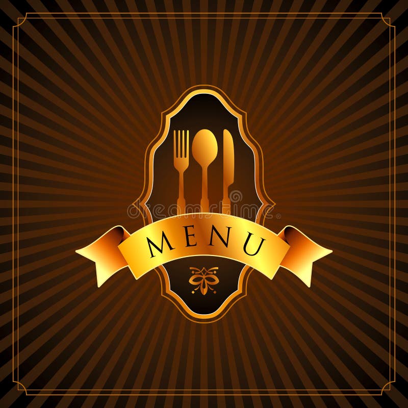 Template for Menu Card with Cutlery Stock Vector - Illustration of ...