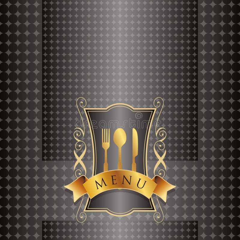 Template for Menu Card with Cutlery Stock Vector - Illustration of ...
