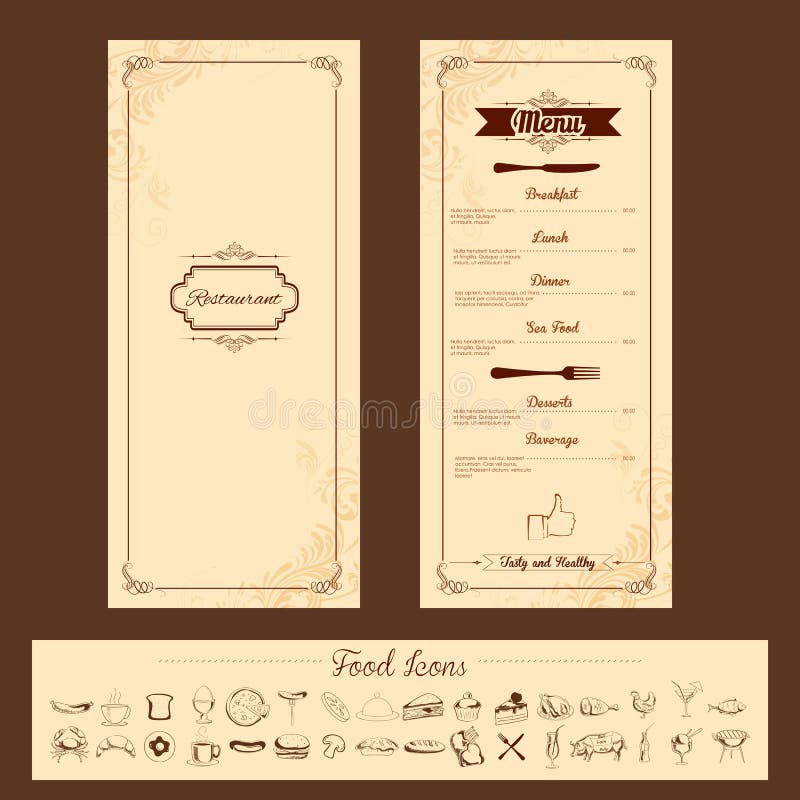 Restaurant Placemat Menu Vector Design Layout Stock Vector ...