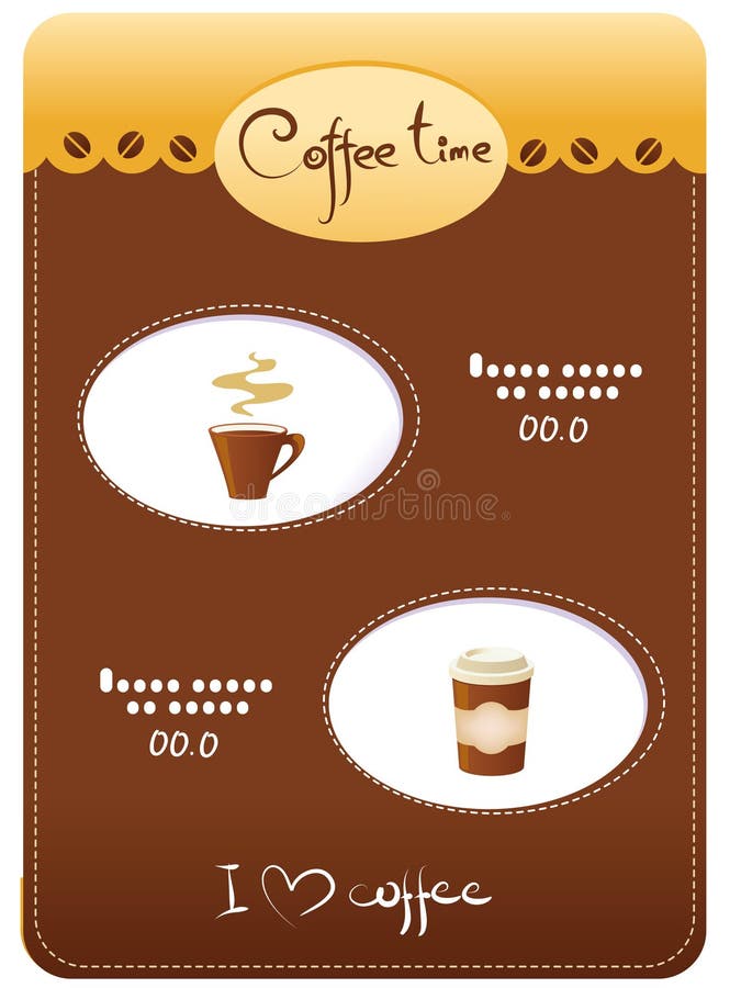 Template menu of coffee stock illustration. Illustration of chocolate ...