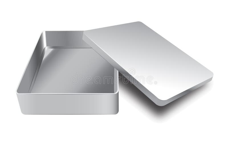Template of Metal Box with Cover Up. EPS 10 Stock Vector - Illustration ...