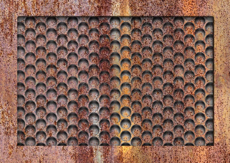 Rusty Metal Plates and Grid Background Corrosion Iron Stock ...