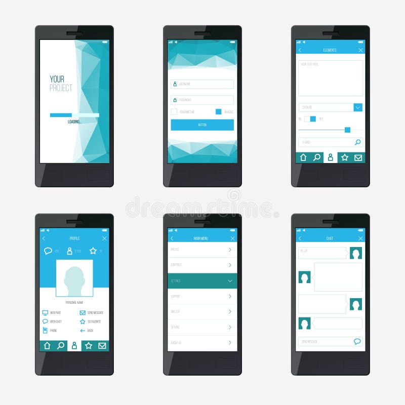 Mobile Interface Layout Stock Illustrations – 65,591 Mobile Interface ...